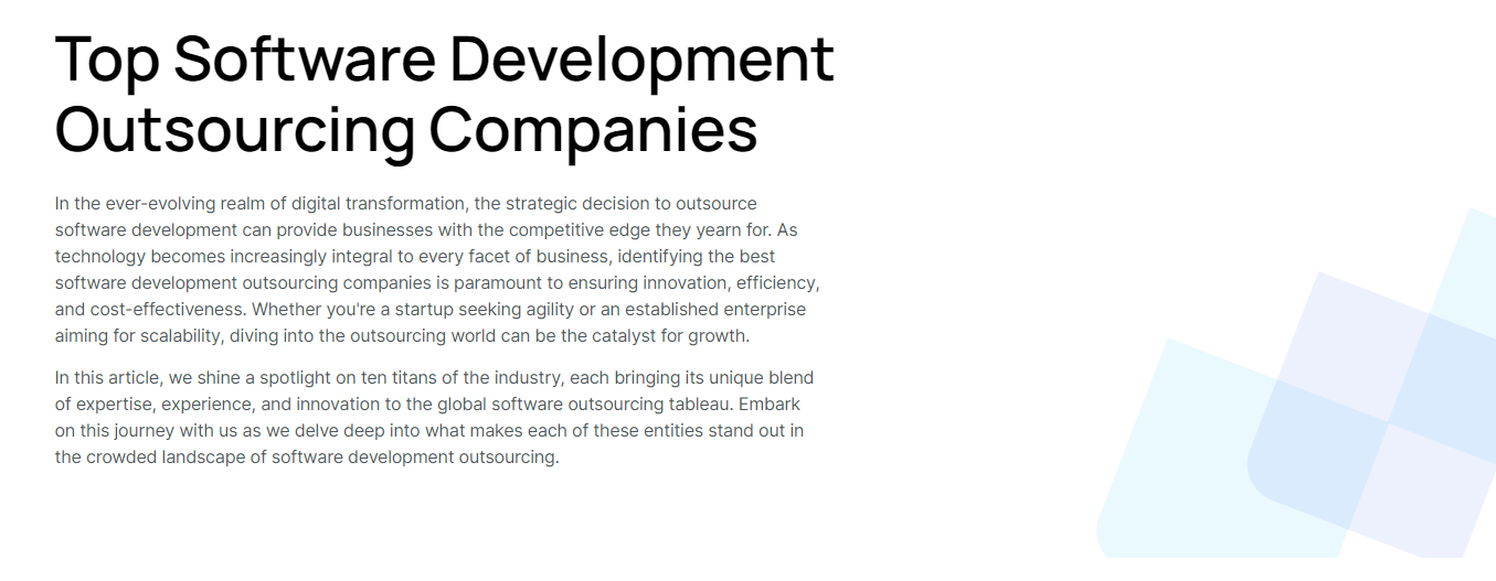 Top Software Development Outsourcing Companies - Selected by Industry ...